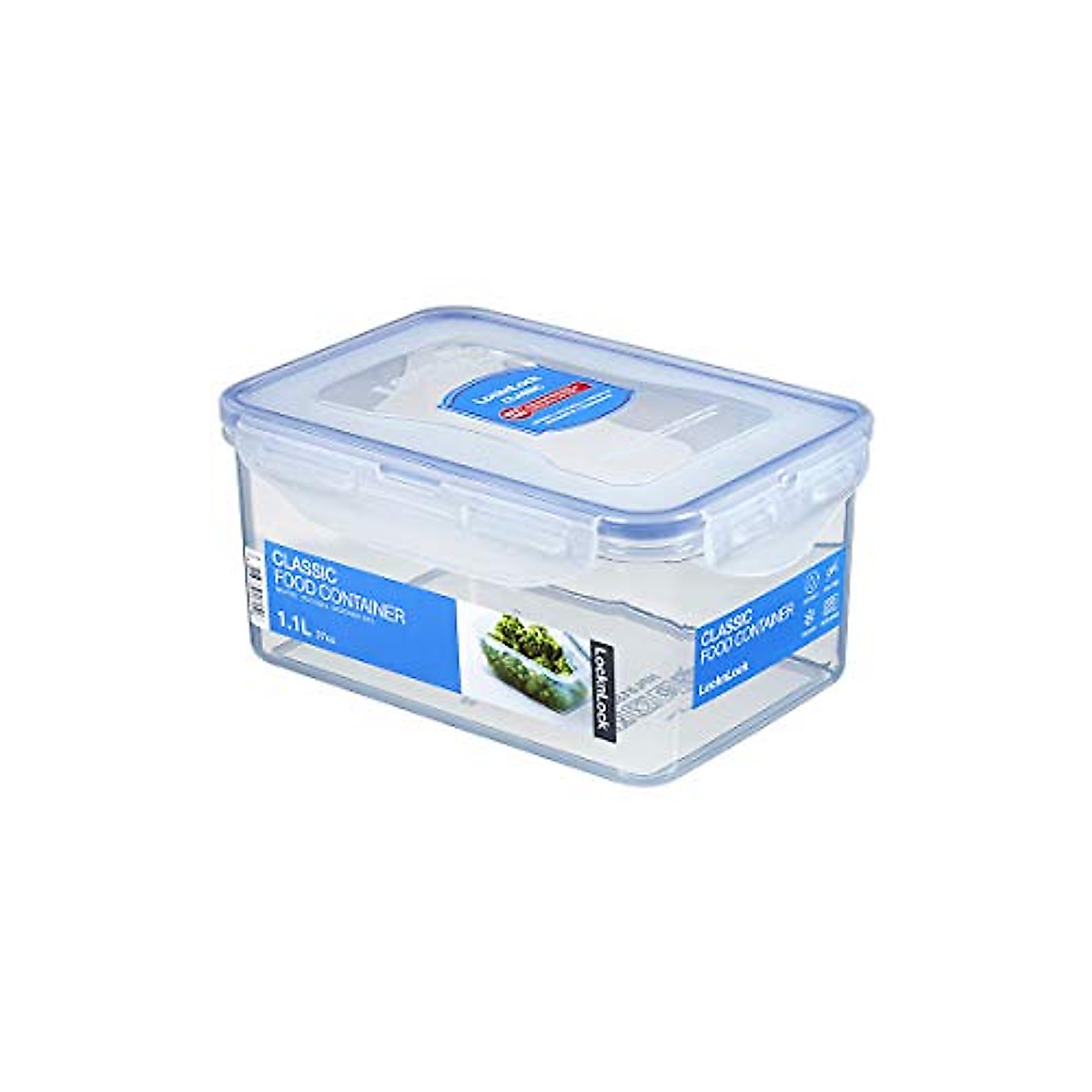 LOCK & LOCK Easy Essentials Food Storage lids/Airtight containers, BPA Free, Rectangle-37 oz-for Pasta, Clear