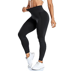 SEASUM High Waist Seamless Workout Legging for Women Side Shadows Booty Leggings Butt Lift Gym Yoga Pants Black M
