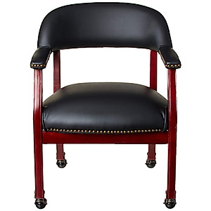 Boss Captain’s Chair In Black Vinyl W/ Casters