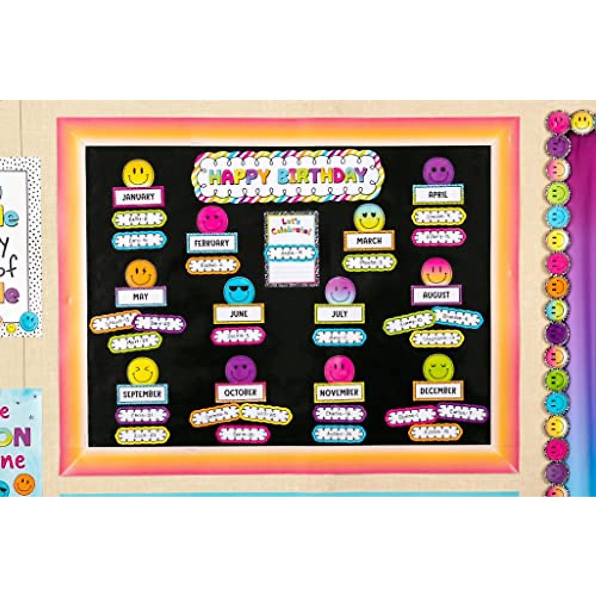 Teacher Created Resources Pink and Orange Color Wash Straight Border Trim