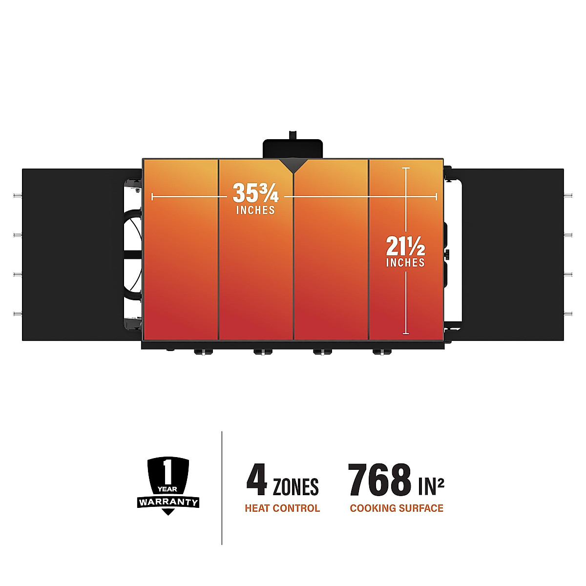 Blackstone 36 Inch Gas Griddle Cooking Station 4 Burner Flat Top Gas Grill Propane Fuelled Restaurant Grade Professional 36” Outdoor Griddle Station with Side Shelf (1554)