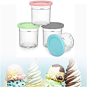 Creami Deluxe Pints, for Ninja Creami Ice Cream Maker,16 OZ Creami Deluxe Pints Dishwasher Safe,Leak Proof for NC301 NC300 NC299AM Series Ice Cream Maker