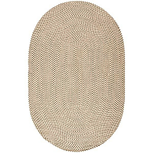 SAFAVIEH Braided Collection 4' x 6' Oval Beige/Brown BRD173A Handmade Country Cottage Reversible Cotton Area Rug