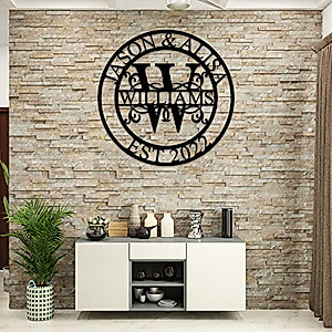 Metal Name Sign Personalized, Wedding Gift, Engagement Gift, Custom Gifts, Housewarming Gift, Family Name Sign, Matte Black