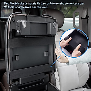 PIMCAR Center Console Cover Compatible with Ford 2015-2020 F150, 2017-2022 F250 F350 F450, 2018-2024 Expedition Interior Accessories Custom PU Leather Armrest Cushion Protector (Bucket Seat Only)
