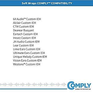 Comply Foam Soft Wraps for Alclair Custom IEM, CTM Custom IEM, and More (5 Pairs), Peach