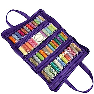 Yazzii 100 Spool Thread Organizer - Thread Holder Organizer - Portable Thread Storage Bag Purple