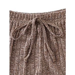 GORGLITTER Women's Sleeveless Button Front Ribbed Crop Tank Top and Elastic Waist Sleepwear Shorts Pajama Set Mocha Brown Large