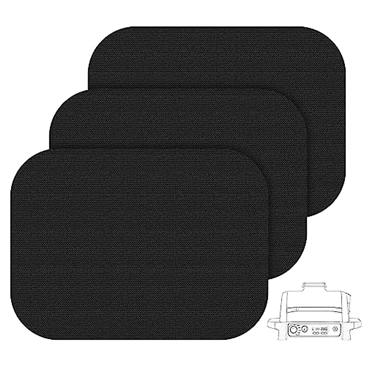 Aieve Grill Mat Accessories for Ninja Woodfire Outdoor Grill, Non-Stick BBQ Mat Baking Mat Reusable Liners(3 Pack)