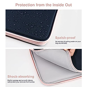 Dadanism 9-11 Inch Tablet Sleeve Bag Organizer Carrying Case for iPad Air 5/4 10.9", iPad 10th Gen 10.9 2022, iPad Pro 11 2022-2018, iPad 9/8/7th Gen 10.2, Galaxy Tab S9/A8/S8/S6 Lite, Indigo & Pink