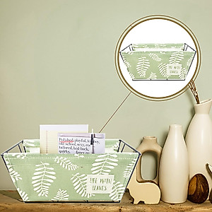 AIPOKE EPOCH Canvas Storage Basket Metal Holder Desk Table Organizer Home Decor, Mimosa pudica