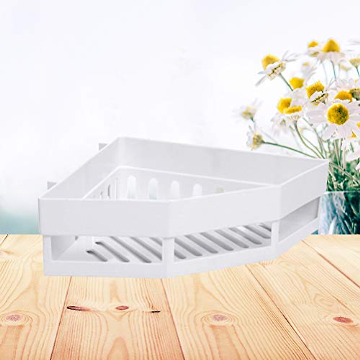 TOPBATHY Frame Stand Bathroom Corner Shelf Wall Mounted Shower Caddy Storage Holder Free Of Punch Corner Triangle Rack Organizer For Toilet Bathroom Kitchen Organizer Rack