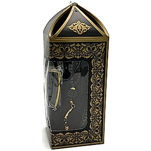 Ramadan Gift Set Prayer Rug Janamaz Seccade Pearl Tasbeeh Prayer Beads and Car Decor Mini Quran 3pcs/Set (Black)