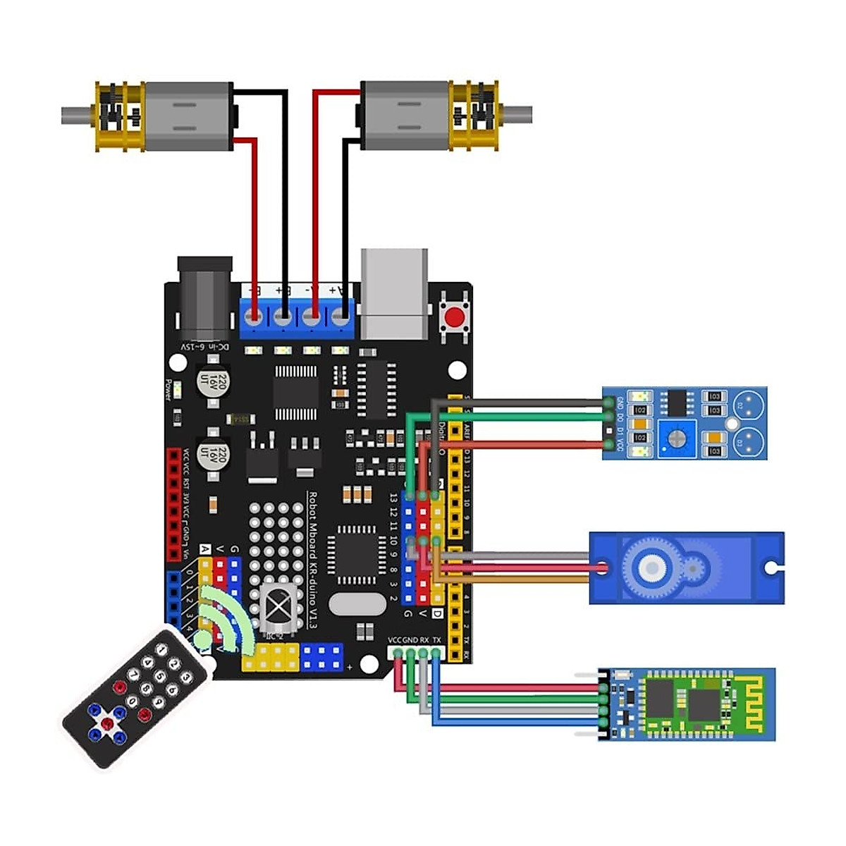 TB6612 Motor Drive Controller Board, 0.6A Dual DC Motor Driver Module MCU Micro Controller Board