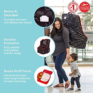 J.L. Childress Disney Baby Ultimate PREMIUM Backpack Padded Car Seat Travel Bag - Car Seat Gate Check Bag - Fits All Car Seats & Booster Seats - Mickey Mouse