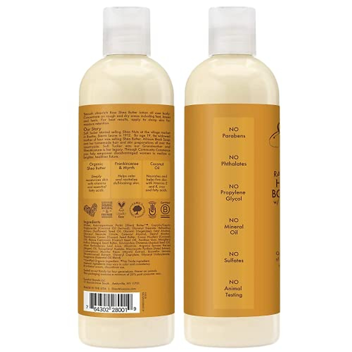 SheaMoisture Body Lotion 2-Pack – Raw Shea Butter Hydrating Moisturizer w/Frankincense and Myrrh, Gifts for Women, 13 Oz Ea