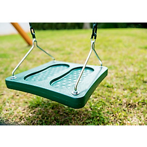 Swing-N-Slide NE 5041 Stand-Up Swing with 14" x 14" Swing Base and Coated Chains for Swing Set and Playset, Green