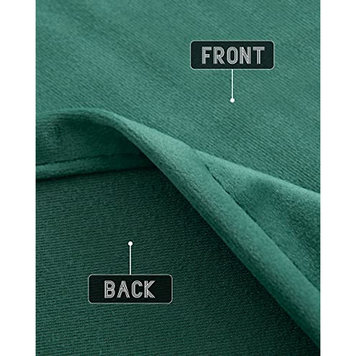 SMILETIME Emerald Green 95in Long Velvet Curtains with Rod Pocket Thermal Insulated Soft Privacy Room Darkening Velvet Drapes for Bedroom and Living Room, Set of 2 Panels, 42 x 95 Inches Long