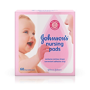 Johnson's Disposable Nursing Pads with Natural Cotton, Super Absorbent, Comfortable, and Breathable, Natural Contour Shape, 60 ct ( Pack of 2)