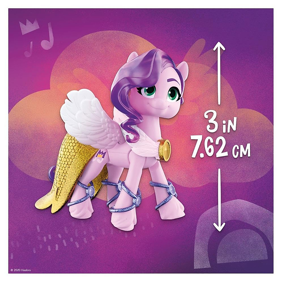 My Little Pony: A New Generation Movie Crystal Adventure Princess Pipp Petals - 3-Inch Pink Pony Toy, Surprise Accessories, Friendship Bracelet