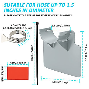 Magoog Swimming Pool Pipe Holders 3 PCS, Fits 1.5'(MAX) Above Ground Swimming Pool Hose Support Brackets, Prevent Pipe Sagging, with 3 Tapes, 6 Cable Ties& 3 Stainless Steel Hose Clamps