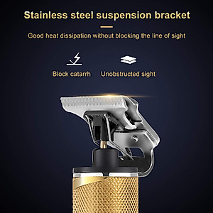 SURKER Electric Pro Li Clippers Barber Accessories Grooming Waterproof Rechargeable Cordless Close Cutting T-Blade Trimmer Hair Clippers for Men(Gold)