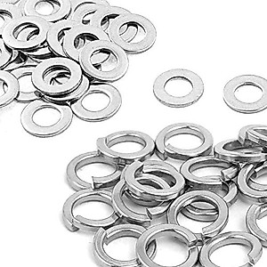 10pcs M8X25mm Stainless Steel Hex Head Screws Bolts-No Slot Stainless Steel Hex Head Machine Screw(with Flat Washer & Split Lock Washer & Hex Nuts)