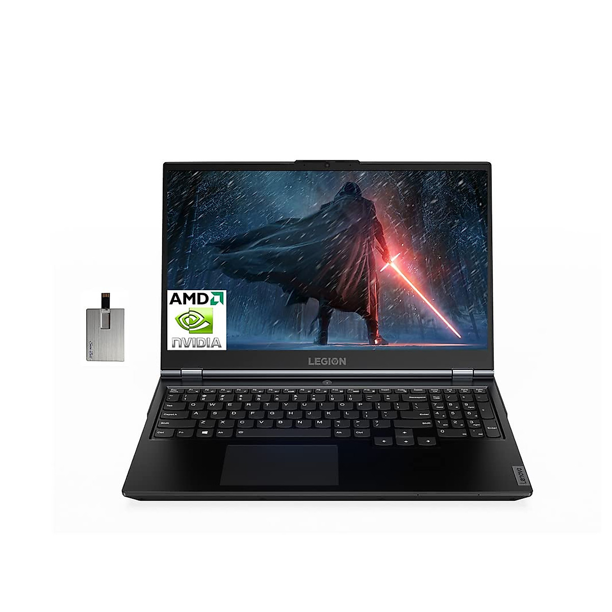 Lenovo 2022 Legion 5 Gaming 15.6" 120Hz FHD Laptop, AMD R5-4600H Processor(> i7-1065G7), 8GB RAM, 1TB HDD + 256GB SSD, Backlit Keyboard, GeForce RTX 1650Ti, Win 10, Black, 32GB SnowBell USB Card