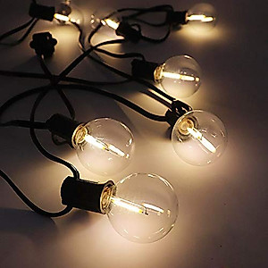 Couah G40 Led Replacement Light Bulbs, E12 Screw Base Shatterproof LED Globe Bulbs Light for Outdoor String Lights,0.6Watt Equvalent to 5 Watt Incandescent Bulbs,Warm White,25 Pack