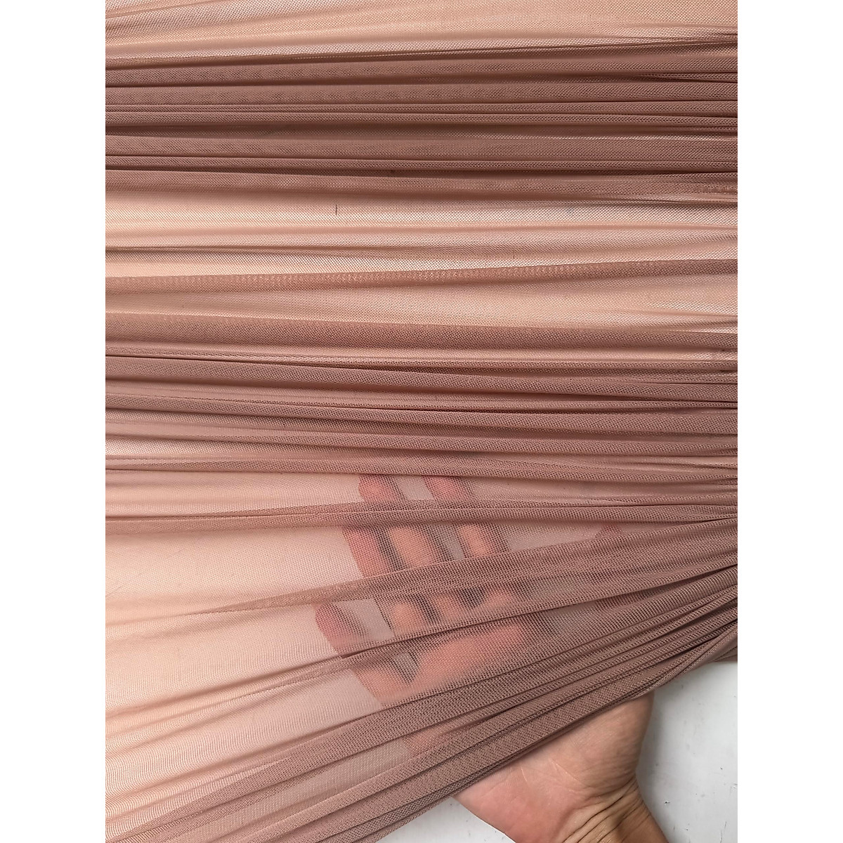 Power Mesh Fabric – 60 inch Width, Lightweight 4-Way Stretch Blend of Synthetic Fibers and Spandex, Perfect for Bra, Control-Topped Pantyhose, and Swimwear Linings (Mocha)