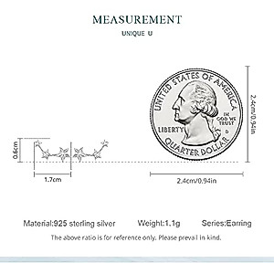 Simple Star Earrings 925 Sterling Silver Fashion Personality Shining Samsung Earrings Suitable for Young and Beautiful Women