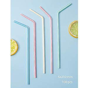 BIGINIWA Straw Holder Dispenser 100 PCS Straws includ - Clear Glass Drinking Straw Container with Lid for Counter
