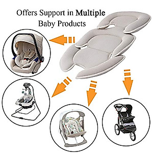 Innokids Head and Body Support Pillow Infant Car Seat Insert for Newborn to Toddler Stroller Cushion for Baby Shower Gifts (Gray)