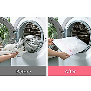 Mesh Laundry Bag for Delicates, Simple Houseware Laundry Bra Lingerie Mesh Wash Bags for Jeans, Lingerie,Socks, Bra,Sweaters, Coats in Washing Machine and Drier 3PCS