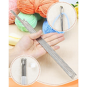 FIVEIZERO 10"/12" Professional Upholstery Needle – Extra Long Sewing Needle, Large Needle for Upholstery and Crafting Projects, Big Needle for Canvas Repair Stitching, Giant Needle for Large Tasks