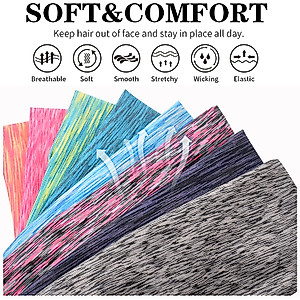 Jesries Women's Workout Headbands Non Slip Sport Sweatbands Yoga Hairbands for Travel Fitness Athletic Elastic Moisture Wicking for Girls