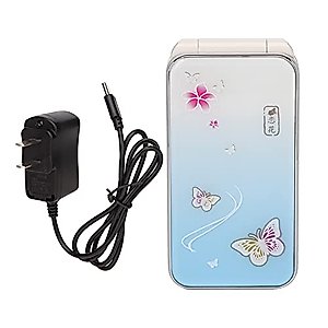 CCYLEZ N509 2G Flip Phone, 2.4 Inch Dual SIM Flip Cell Phone Loud Volume Speakers, Large Keys and Key LED Light with 6800mAh Battery for Older (Blue)