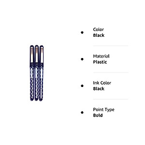 OHTO Fude Ballpoint Pen Extra Bold, 1.5mm, black ink, 3 pens per Pack (Japan import) [Komainu-Dou Original Package]