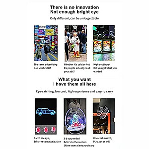 DNIER 3D Holographic Projection Wall Hanging Advertising Machine, 3D Dimensional Suspension Naked Eye Led Fan Screen Machine