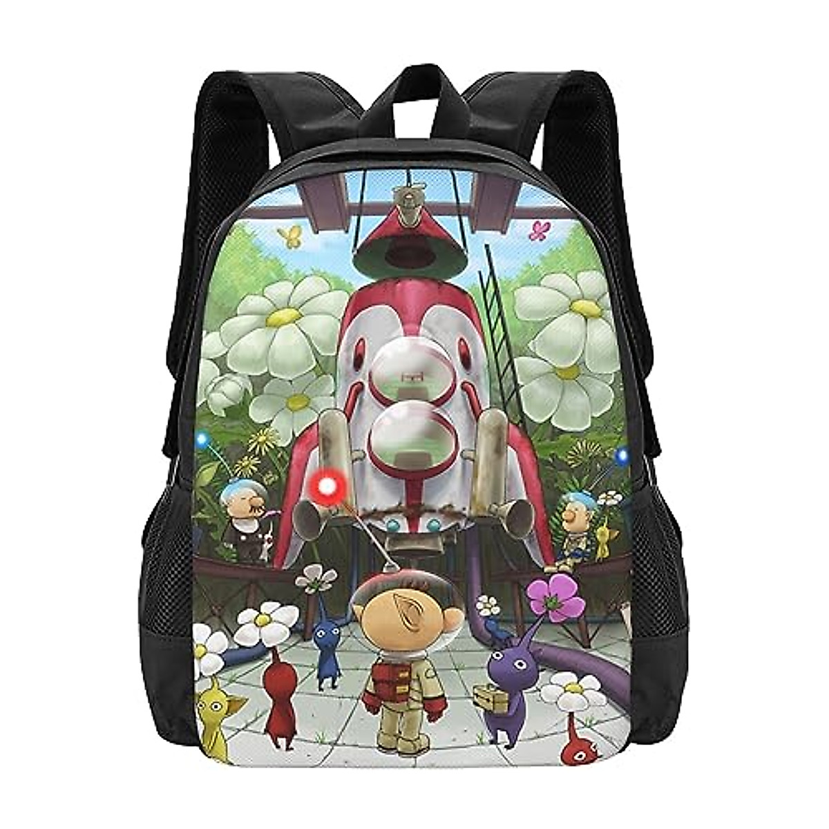 RACEK Pik-min Backpack Cartoon Laptop Backpacks Lightweight Fashion Travel Daypack Large Capacity Multifunction Adjustable Straps Bags For Women Men