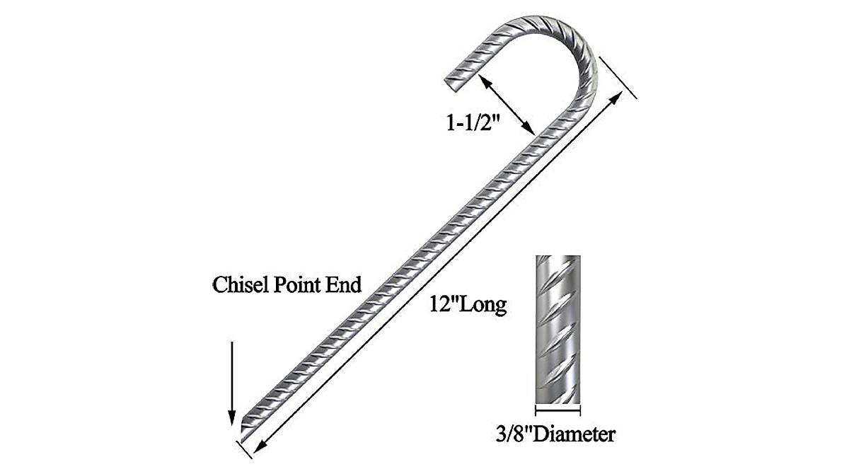 Heavy Duty Galvanized Steel Rebar Stakes for Tent & Fence Security
