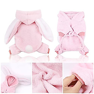 Cat Small Dog Rabbit Design Coat,Dog Warm Pajamas Onesie Pet Soft Winter Dog PJS Sweaters Outfit Stretchy Soft Doggy Jumpsuits Sweatshirt, XXL