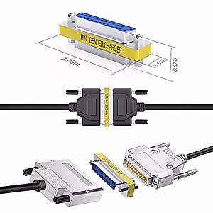 Warmstor 6-Pack DB25 25Pin Female to Female Male to Male Mini Gender Changer Coupler Adapter RS232 Serial Cable Connector