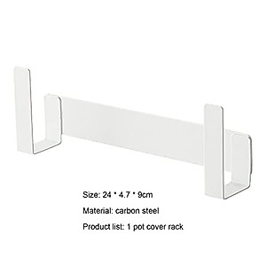 Pan Lid Organizer Waterproof Strong Load Bearing Pan Cover Holder Wall-Mounted Eco-friendly White