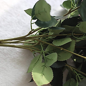 Jasion Artificial Roses Flowers 10 Heads Arrangement Silk Bouquet for Home Office Parties Bridal and Wedding Decoration (White)