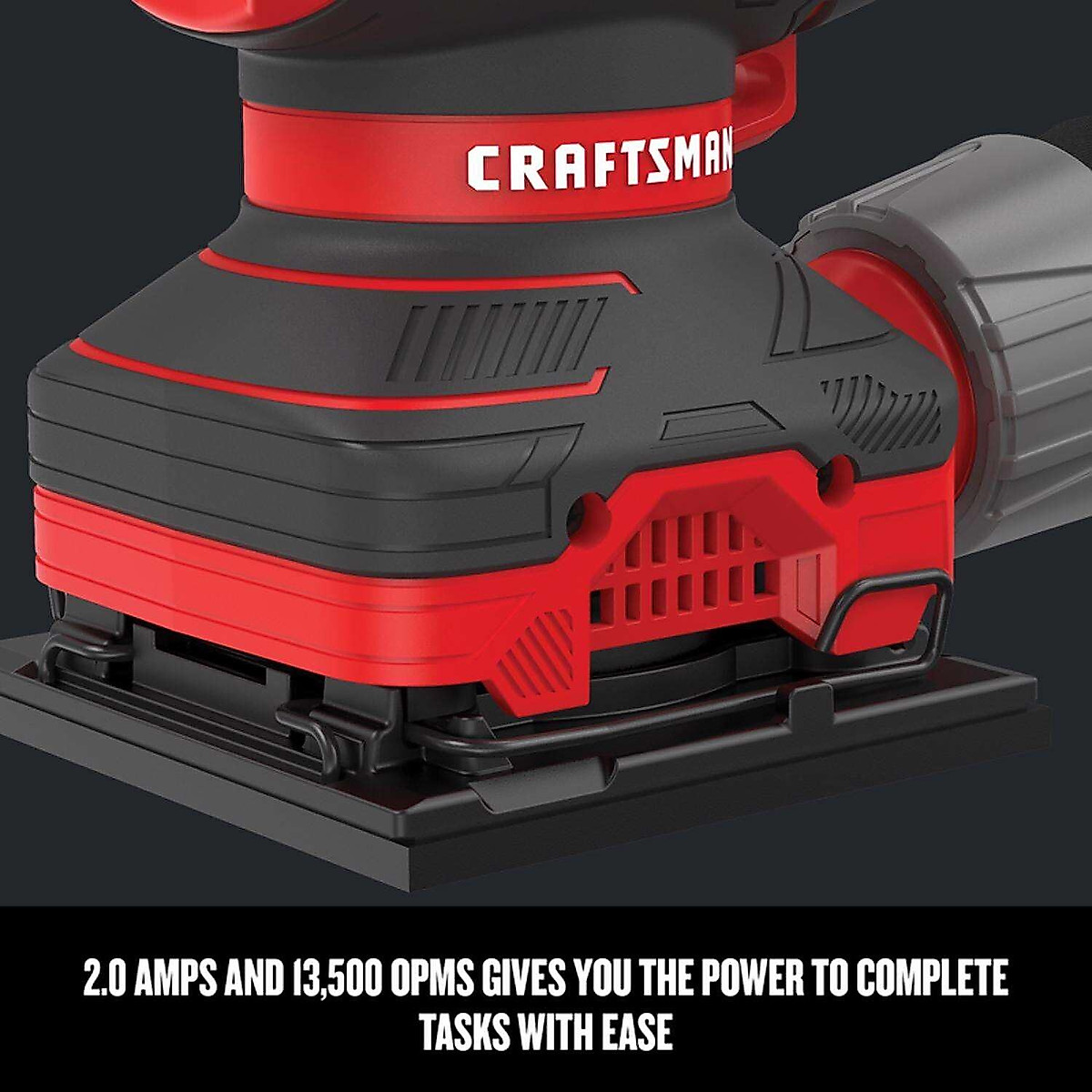 CRAFTSMAN Electric Sander, 1/4 inch Sheet, 13,500 OPM, 2 Amp, Corded (CMEW230)