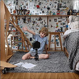 Poboton Area Rugs for Bedroom Living Room, 4X6 Ft Grey Fluffy Washable Rug, Modern Shaggy Carpets Fuzzy Rug for Kids Boys Girls Dorm Nursery Home Decor Aesthetic, Upgrade Anti-Skid Durable