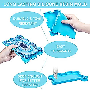 Resin Rectangle Box Mold, Epoxy Resin Silicone Large Storage Container with Lid Set Mould for Casting, Perfect for Dominoes Coffee Pod Jewelry Napkin Candy Cosmetics Trinket Crafts DIY Organizer