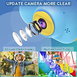 OMZER Kids Camera 1080P Selfie Mini Camera, HD Digital Video Camera for Toddlers, Video Recorder Toys for Kids, Christmas Birthday Gifts for Age 3 4 5 6 7 8 9 10 Year Old Girls Boys with 32G SD Card