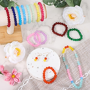 QUEFE 700pcs Glass Beads Kit for Jewelry Making, 28 Colors 8mm Crystal Beads Bulk for Bracelet DIY Crafts